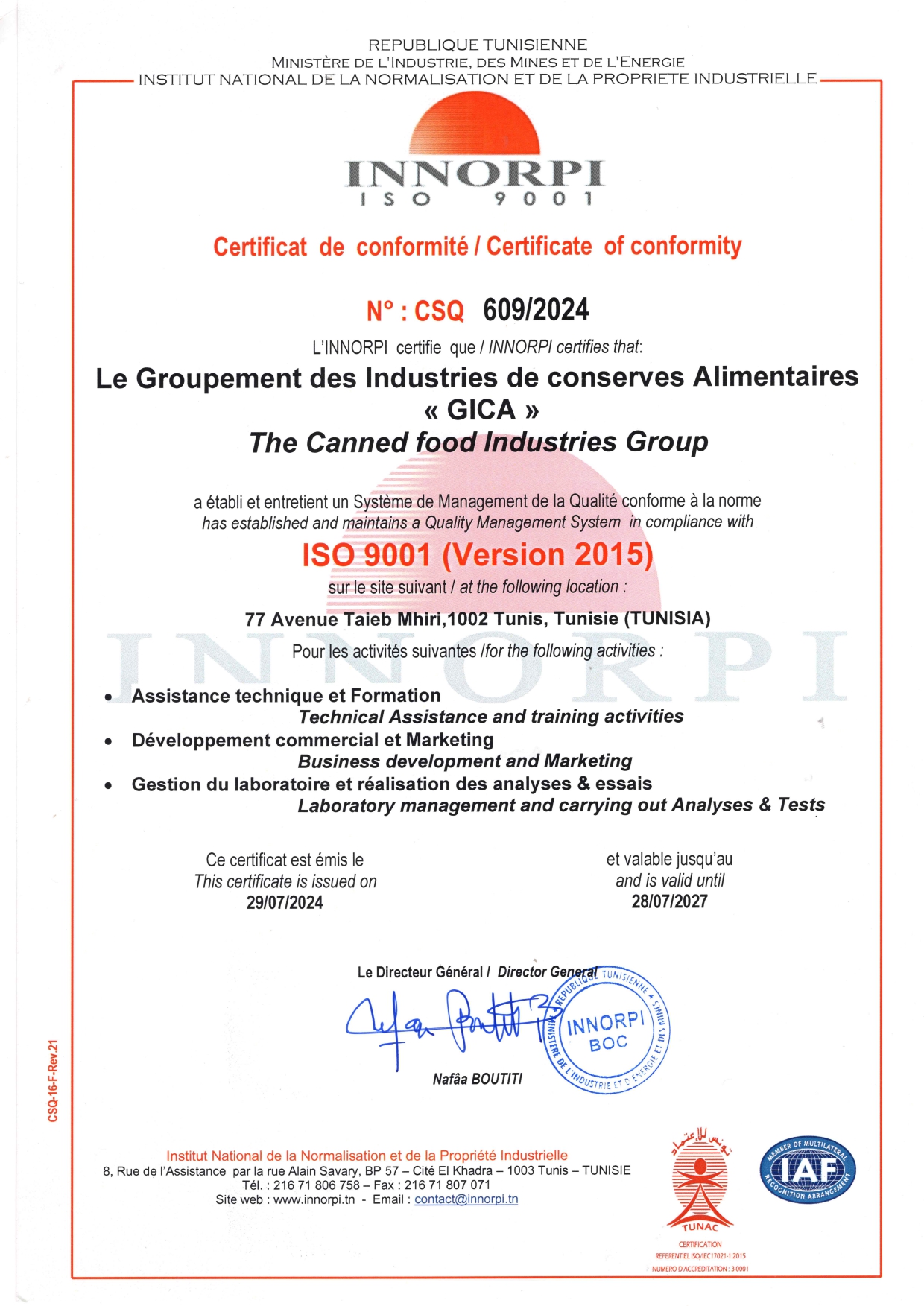 Groupement des Industries de Conserves Alimentaires